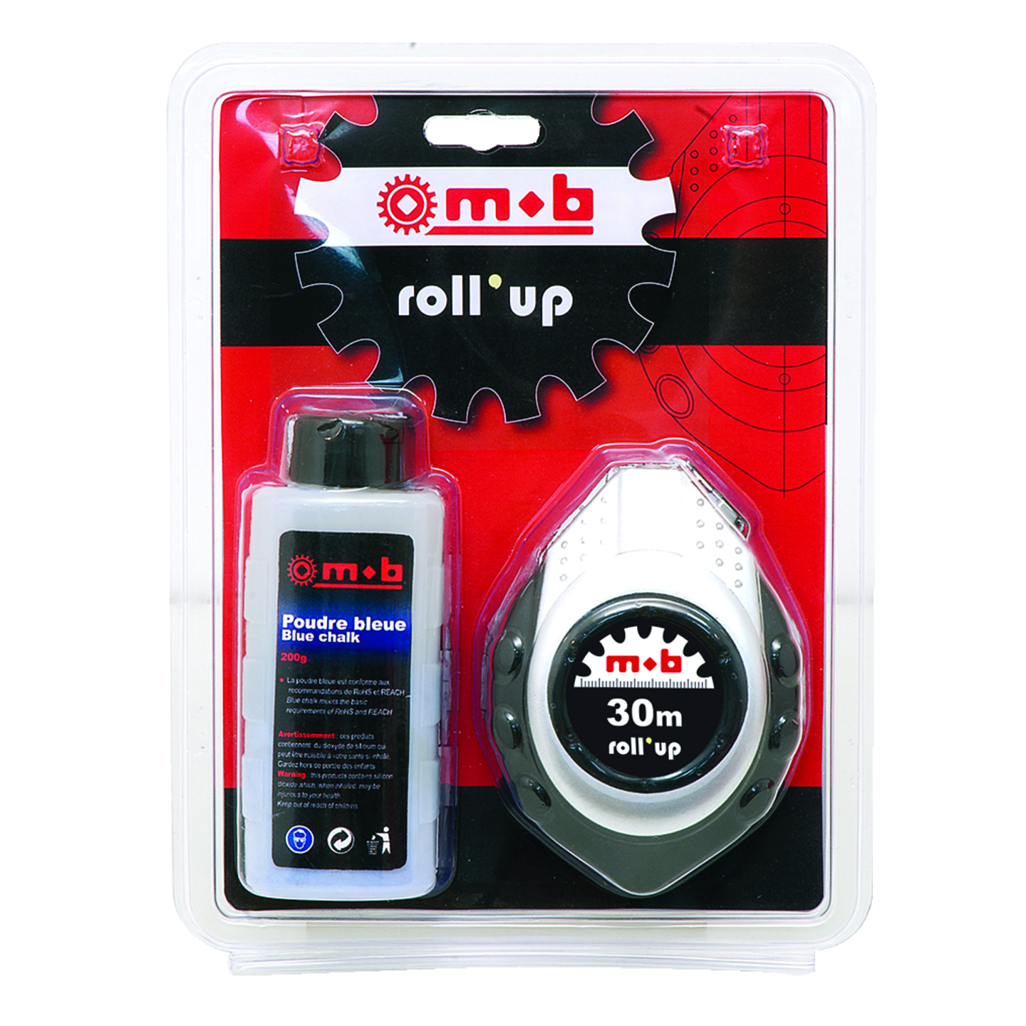 MOB - Lot cordeau traceur Roll'up avec poudre